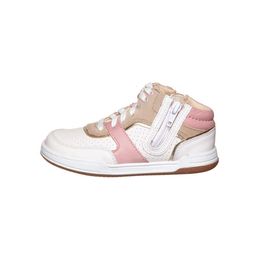 Clarks Leder-Sneakers "Fawn Peak" in Wei&szlig;/ Beige/ Rosa - 55% | Gr&ouml;&szlig;e 20,5 | Babysneakers