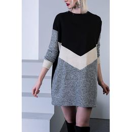 LA Angels Strickkleid in Schwarz/ Grau - 63% | Gr&ouml;&szlig;e M | Damen-kleider