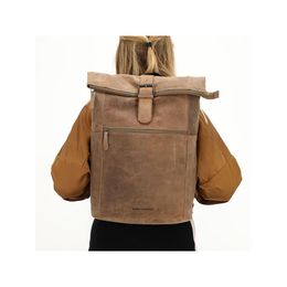 HIDE & STITCHES Leder-Rucksack in Beige - (B)36 x (H)41 x (T)13 cm - 61% | Damen-taschen
