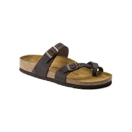 Birkenstock Leder-Zehentrenner "Mayari" in Dunkelbraun - Weite S - 31% | Gr&ouml;&szlig;e 37 | Damen-pantoletten