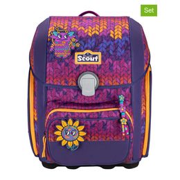 Scout 5tlg. Schulranzen-Set "Genius Set Superflash - Fantasy" in Lila - 51% | Buero-schulbedarf