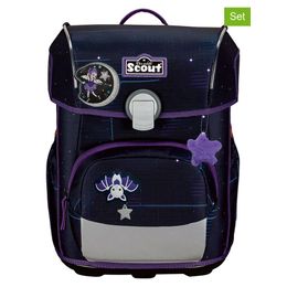 Scout 5tlg. Schulranzen-Set "Neo Set Safety Light - Spokey Starlight" in Dunkelblau - 53% | Buero-schulbedarf