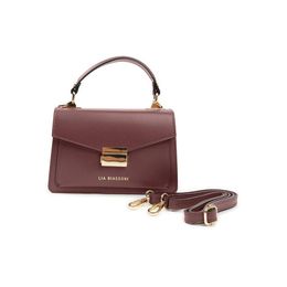 Lia Biassoni Leder-Henkeltasche in Bordeaux - (B)20 x (H)14 x (T)7 cm - 75% | Damen-taschen