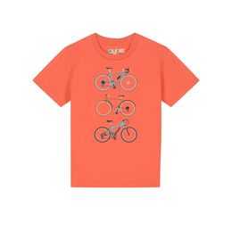 watabout.kids T-Shirt '3 Fahrr&auml;der' Jungen Gr&ouml;&szlig;e 98/104 neonblau / orange / schwarz
