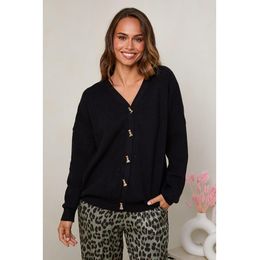 Soft Cashmere Cardigan in Schwarz - 74% | Gr&ouml;&szlig;e 38/40 | Damen-pullover-cardigans