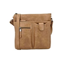 HIDE & STITCHES Leder-Umh&auml;ngetasche "Porto" in Hellbraun - (B)25,5 x (H)23,5 x (T)4,5 cm - 54% | Damen-taschen