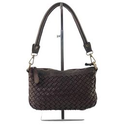 Amara Leder-Schultertasche "Boris" in Braun - (B)24 x (H)16 x (T)7 cm - 73% | Damen-taschen