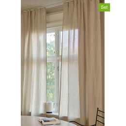 Jotex 2er-Set: Vorh&auml;nge "Lina" in Beige - 12% | Gr&ouml;&szlig;e 250 cm | Gardinen-vorhaenge