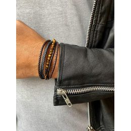 Uomo Leder-Armband mit Edelsteinen - 72% | Herren-schmuck
