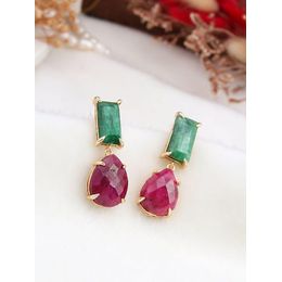 Pierres de Jade Vergold. Ohrstecker mit Edelsteinen - 69% | Schmuck