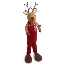Gry & Sif Dekofigur ''Rudolf'' in Hellbraun/ Rot - (B)16 x (H)56 x (T)15 cm - 38% | Dekofiguren