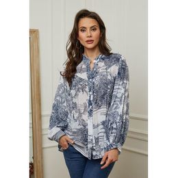 Plume Bluse "Kolel" in Wei&szlig;/ Dunkelblau - 66% | Gr&ouml;&szlig;e S | Damen-blusen