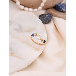 Pierres de Jade Vergold. Ring mit Perlen und Kristallen - 72% | Schmuck
