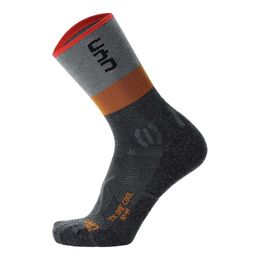 uyn Socken Herren Gr&ouml;&szlig;e 45/47 grau / dunkelgrau / dunkelorange / rot