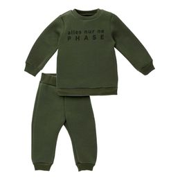 Baby Sweets Jogginganzug 'Alles nur ne Phase' Jungen Gr&ouml;&szlig;e 104 dunkelgr&uuml;n / schwarz