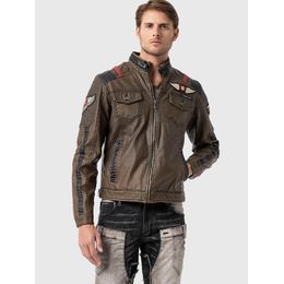 Cipo & Baxx CIPO & BAXX Jacke Herren Gr&ouml;&szlig;e M braun / dunkelbraun / knallrot
