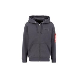 Alpha Industries Zip-Up Hoodie male Grey size XXL