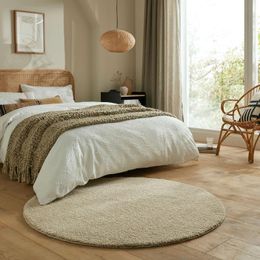 FLAIR RUGS Teppich &raquo;Fluffy&laquo; rund 23 mm H&ouml;he beige Kunstfaser