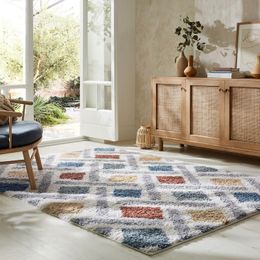 FLAIR RUGS Hochflor-Teppich &raquo;Sketch, mit geometrischem Design&laquo; rechteckig 30 mm H&ouml;he Shaggy Hoch-Flor, gemustert bunt Kunstfaser