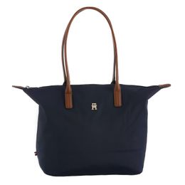 Tommy Hilfiger Damen Tragetasche &raquo;POPETTE TOTE&laquo; Damen Handtasche, Schultertasche mit kontrastfarbigen Henkeln blau