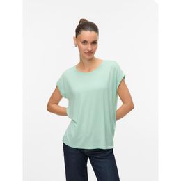 V&eacute;ro Moda Vero Moda Damen Rundhalsshirt &raquo;VMAVA PLAIN SS TOP GAJRS NOOS&laquo; Materialmix, regular fit gr&uuml;n M