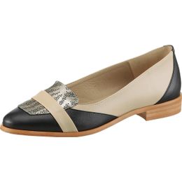 Heine Damen Slipper sand-schwarz Gr&ouml;&szlig;e 40