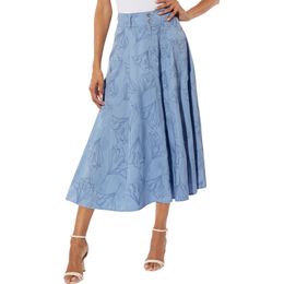 CR&Eacute;ATION L Damen Bahnenrock aus Lyocell (TENCEL) bleu Gr&ouml;&szlig;e 50