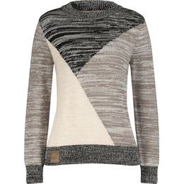 CR&Eacute;ATION L Damen Pullover in Melange-Qualit&auml;t taupe-schwarz-meliert Gr&ouml;&szlig;e 38