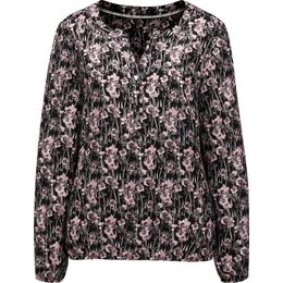 CREATION L PREMIUM Damen Schlupfbluse mit Blumen-Print schwarz-ros&eacute;-gemustert Gr&ouml;&szlig;e 36