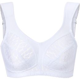 CR&Eacute;ATION L Damen Entlastungs-BH ohne B&uuml;gel mit Jacquard-Spitze wei&szlig; Gr&ouml;&szlig;e 100C