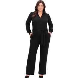 sheego by Joe Browns Damen Overall mit elastischem Taillenbund schwarz Gr&ouml;&szlig;e 42