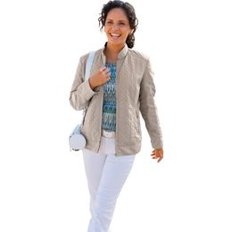 CR&Eacute;ATION L Damen Steppjacke mit verdeckten Rei&szlig;verschluss-Taschen sesam Gr&ouml;&szlig;e 44