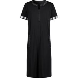 CR&Eacute;ATION L Damen Jerseykleid mit Kontrast-Details schwarz Gr&ouml;&szlig;e 38