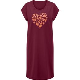 w&auml;schepur Damen Sleepshirts mit platziertem Druckmuster bordeaux-bedruckt + papaya-bedruckt Gr&ouml;&szlig;e 48/50