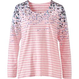 CR&Eacute;ATION L Damen Langarmshirt mit Mustermix rosenquarz-bedruckt Gr&ouml;&szlig;e 40