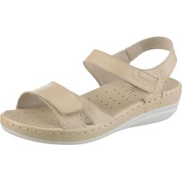 Damen Sandale mit Klettverschl&uuml;ssen beige, Gr&ouml;&szlig;e 38