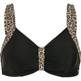 feel good Damen Bikini-Oberteil schwarz-champagner-bedruckt Gr&ouml;&szlig;e 46B