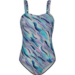 feel good Damen Badeanzug t&uuml;rkis-lila-bedruckt Gr&ouml;&szlig;e 44C