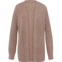 Heine Damen Strickjacke in Ripp-Optik beige-meliert Gr&ouml;&szlig;e 38