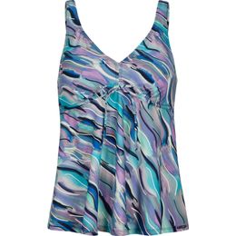 feel good Damen Tankini-Top t&uuml;rkis-lila-bedruckt Gr&ouml;&szlig;e 40C