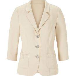 CR&Eacute;ATION L Damen Blusenblazer mit Zierfalten und Glitzersteinen elfenbein Gr&ouml;&szlig;e 40