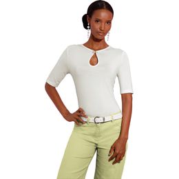 CR&Eacute;ATION L Damen Kurzarmshirt mit Modal ecru Gr&ouml;&szlig;e 38