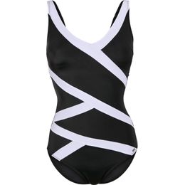 feel good Damen Badeanzug schwarz-wei&szlig; Gr&ouml;&szlig;e 50B