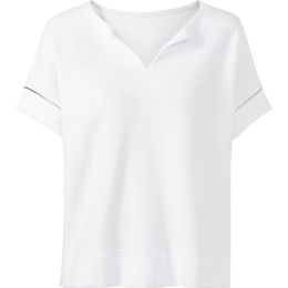 Heine Damen Oversize-Shirt mit Seitenschlitzen wei&szlig; Gr&ouml;&szlig;e 36