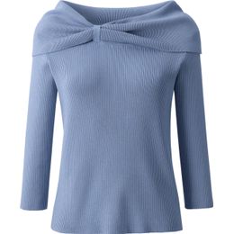 CR&Eacute;ATION L Damen Carmenpullover mit 3/4-&Auml;rmeln bleu Gr&ouml;&szlig;e 38