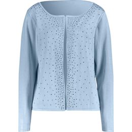 CR&Eacute;ATION L Damen Feinstrickjacke mit kleinen Glitzersteinchen hellblau Gr&ouml;&szlig;e 36