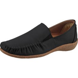 Loretta Damen Slipper mit Gummizug schwarz, Gr&ouml;&szlig;e 37