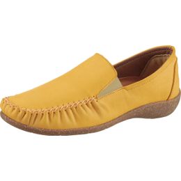 Loretta Damen Slipper mit Gummizug gelb Gr&ouml;&szlig;e 40