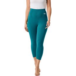 feel good Damen Leggings 3/4-lang aquapetrol Gr&ouml;&szlig;e 52/54
