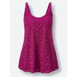 feel good Damen Tankini-Oberteil mit Spitze magenta Gr&ouml;&szlig;e 48B